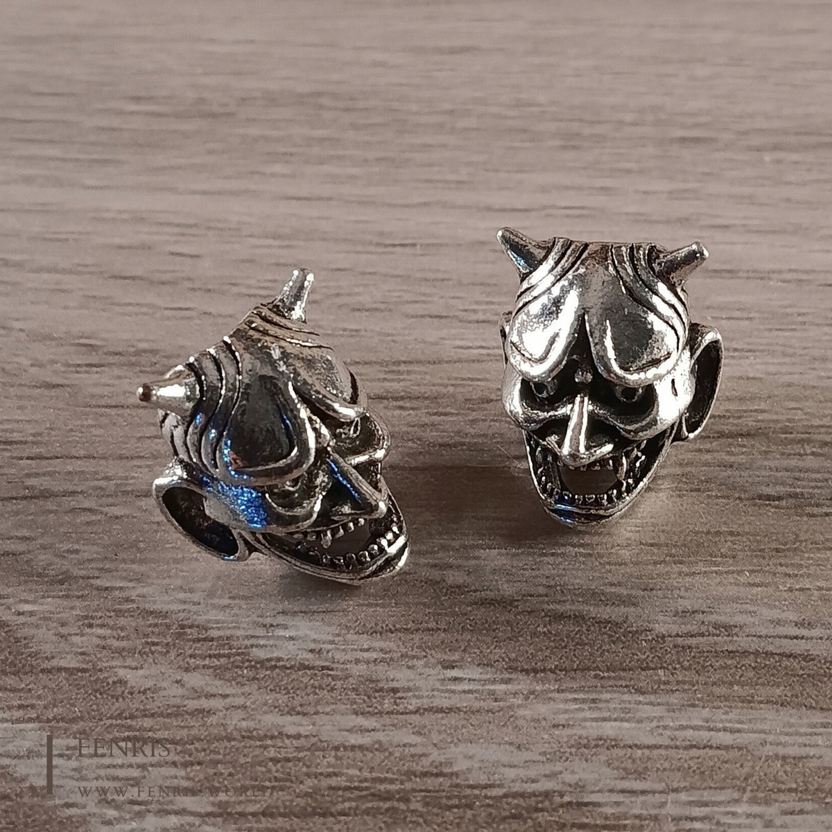 Beard Braid Beads Silver Yokai Demon Set of 2 | Fenris Jewelry