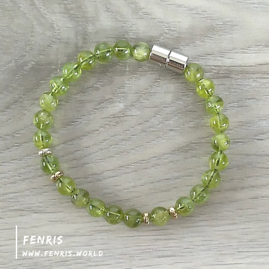 Peridot Bracelet Gemstone Green Bead Magnetic Clasp – Fenris