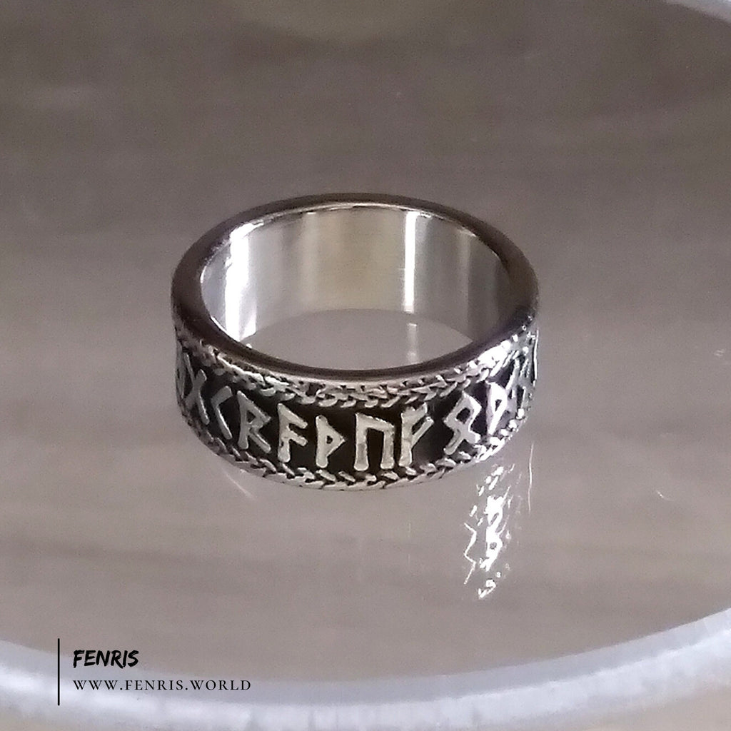 Viking Rune Ring Silver Norse Style – Fenris