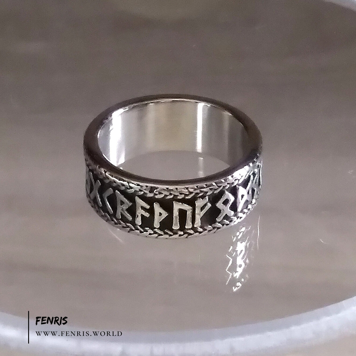 Viking Rune Ring Silver Norse Style – Fenris