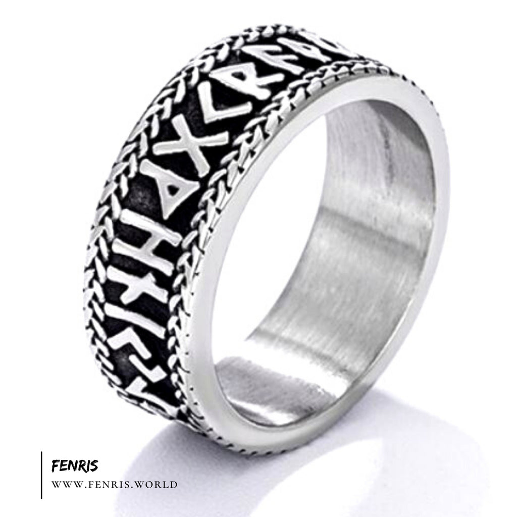 Viking Rune Ring Silver Norse Style – Fenris