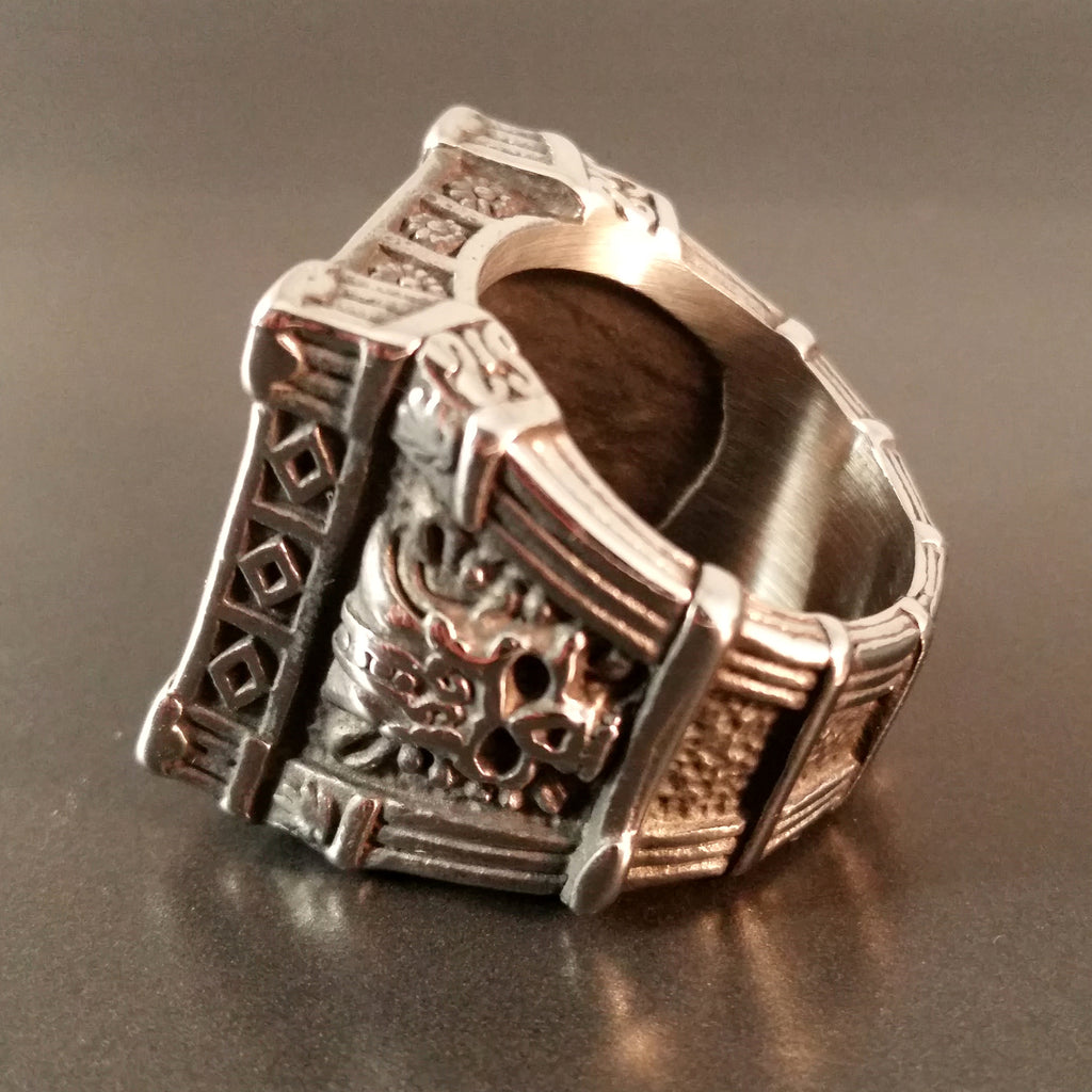 Mens Skull Ring Silver Tomb Style – Fenris