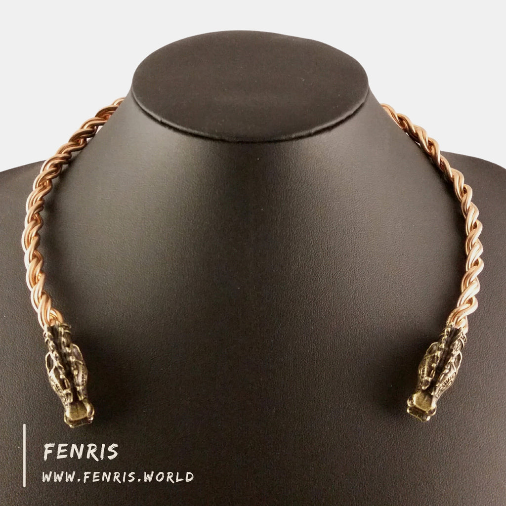 Stag Torc Bronze Necklace Celtic Viking – Fenris