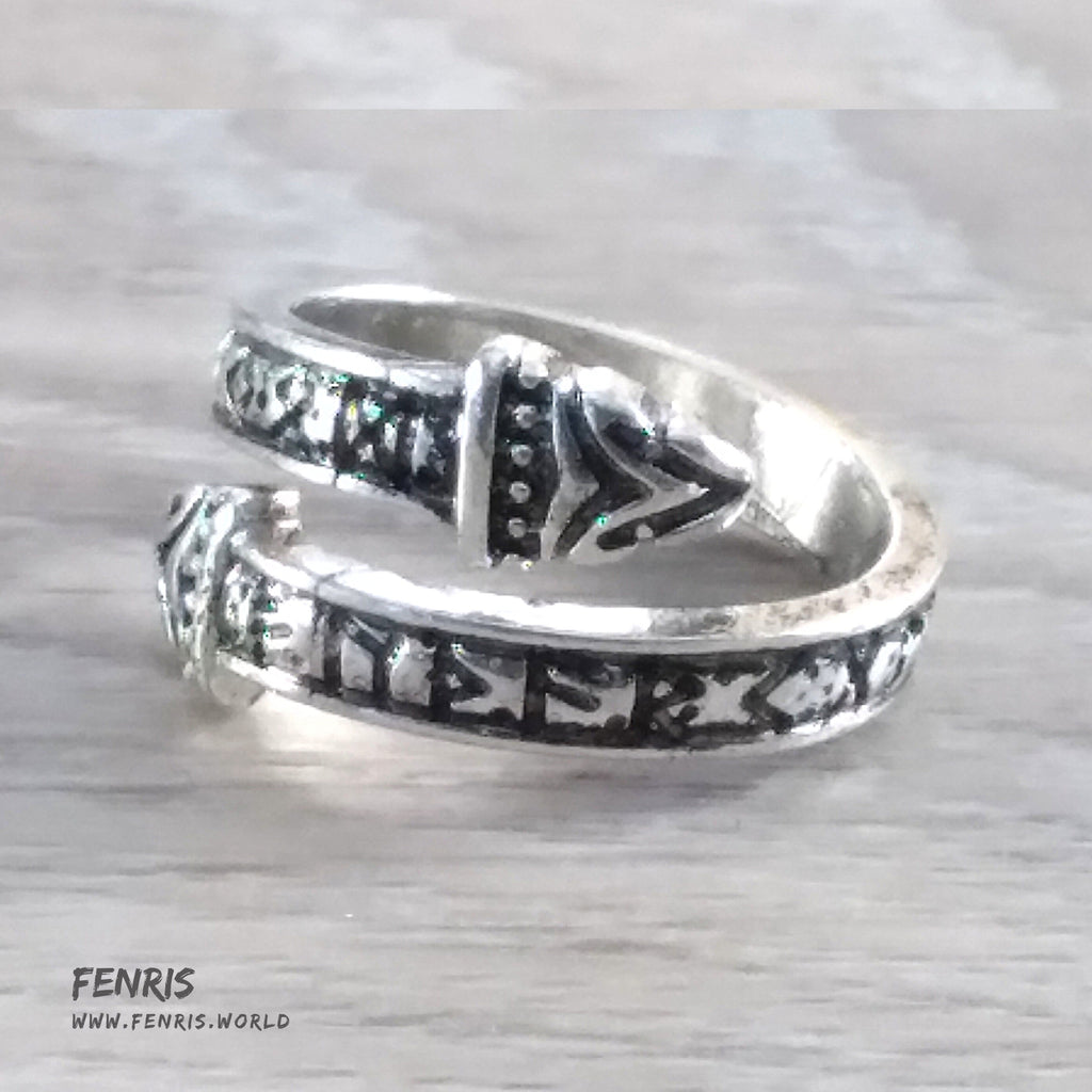 Snake Ring Silver Runes Viking Celtic Norse – Fenris